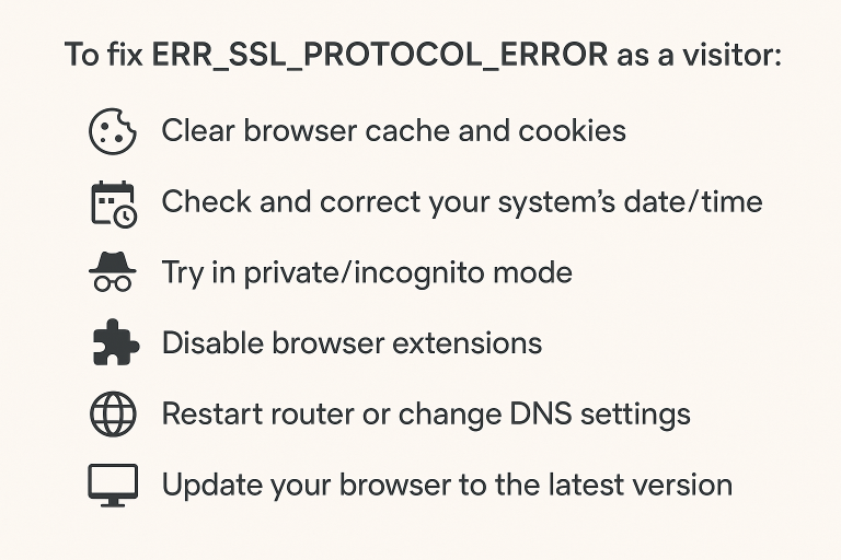How to Fix ERR_SSL_PROTOCOL_ERROR in Chrome & Browsers
