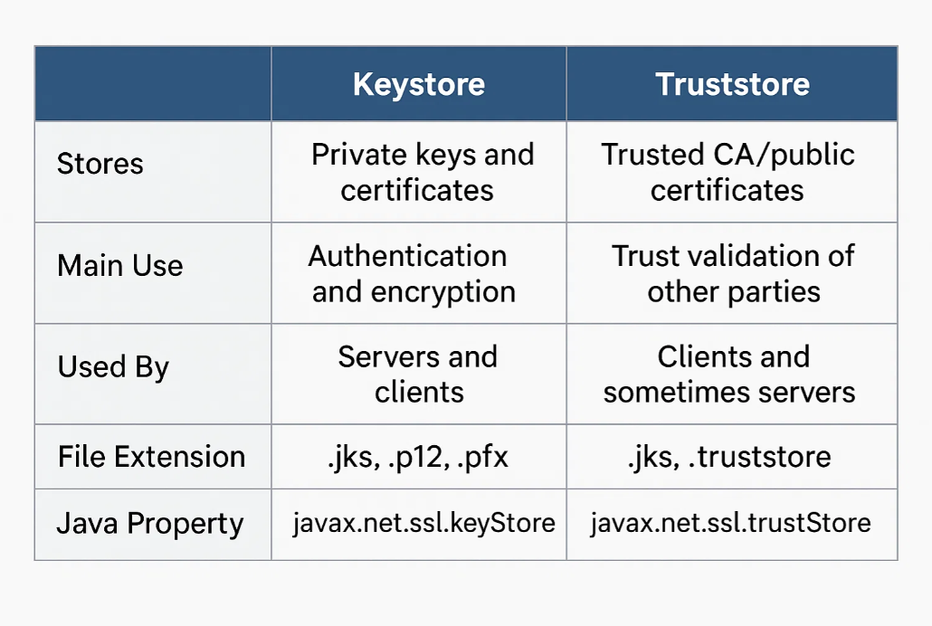 Differences between Keystore & Truststore - A Complete Guide